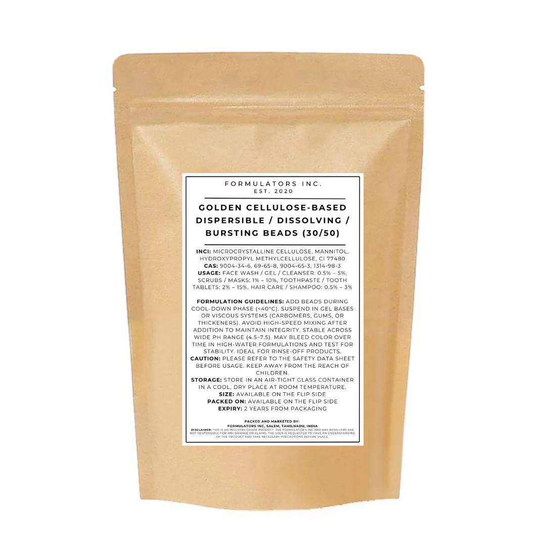 Golden Cellulose-Based Dispersible / Dissolving / Bursting Beads (30/5 ...